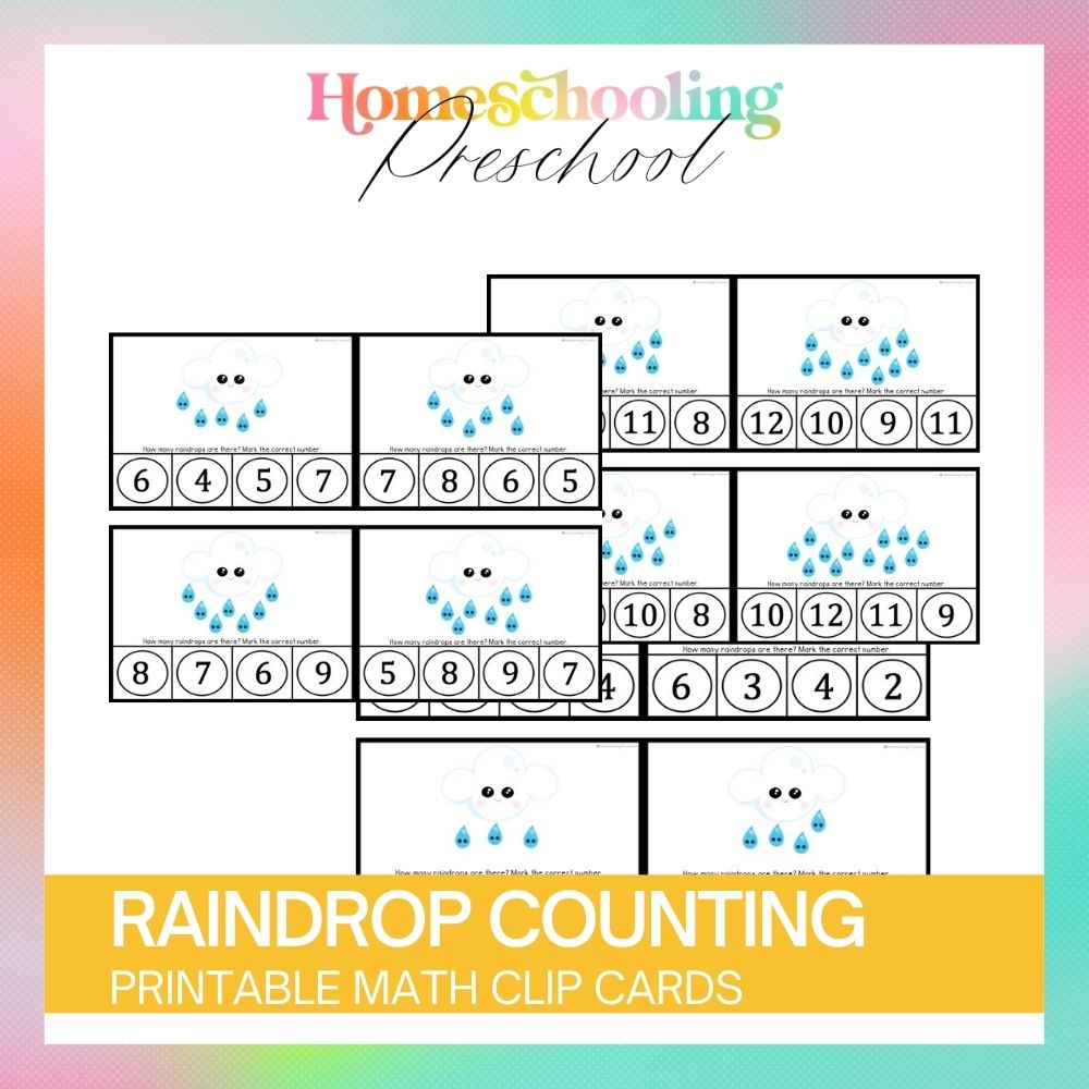 Raindrop Counting Clip Cards – The Sweet Dahlia
