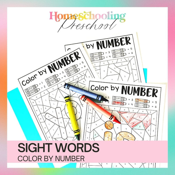 Sight Words Color by Number – The Sweet Dahlia