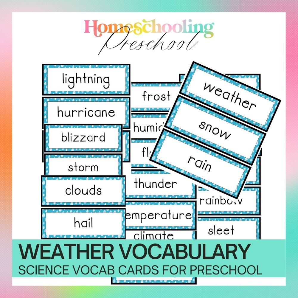 Weather Vocabulary Cards – The Sweet Dahlia