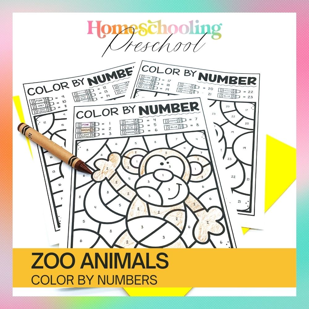 Zoo Color by Number – The Sweet Dahlia